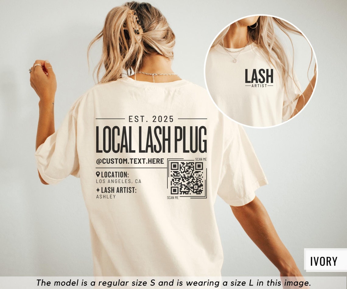 Custom Lash Artist Shirt, Instagram Lash Tech Shirt, QR Code Lash ...