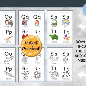 Alphabet Flash Cards Digital Download Printable for Preschool Toddler ...