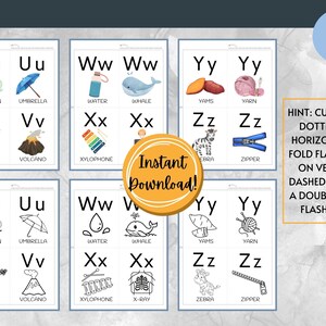 Alphabet Flash Cards Digital Download Printable for Preschool Toddler ...