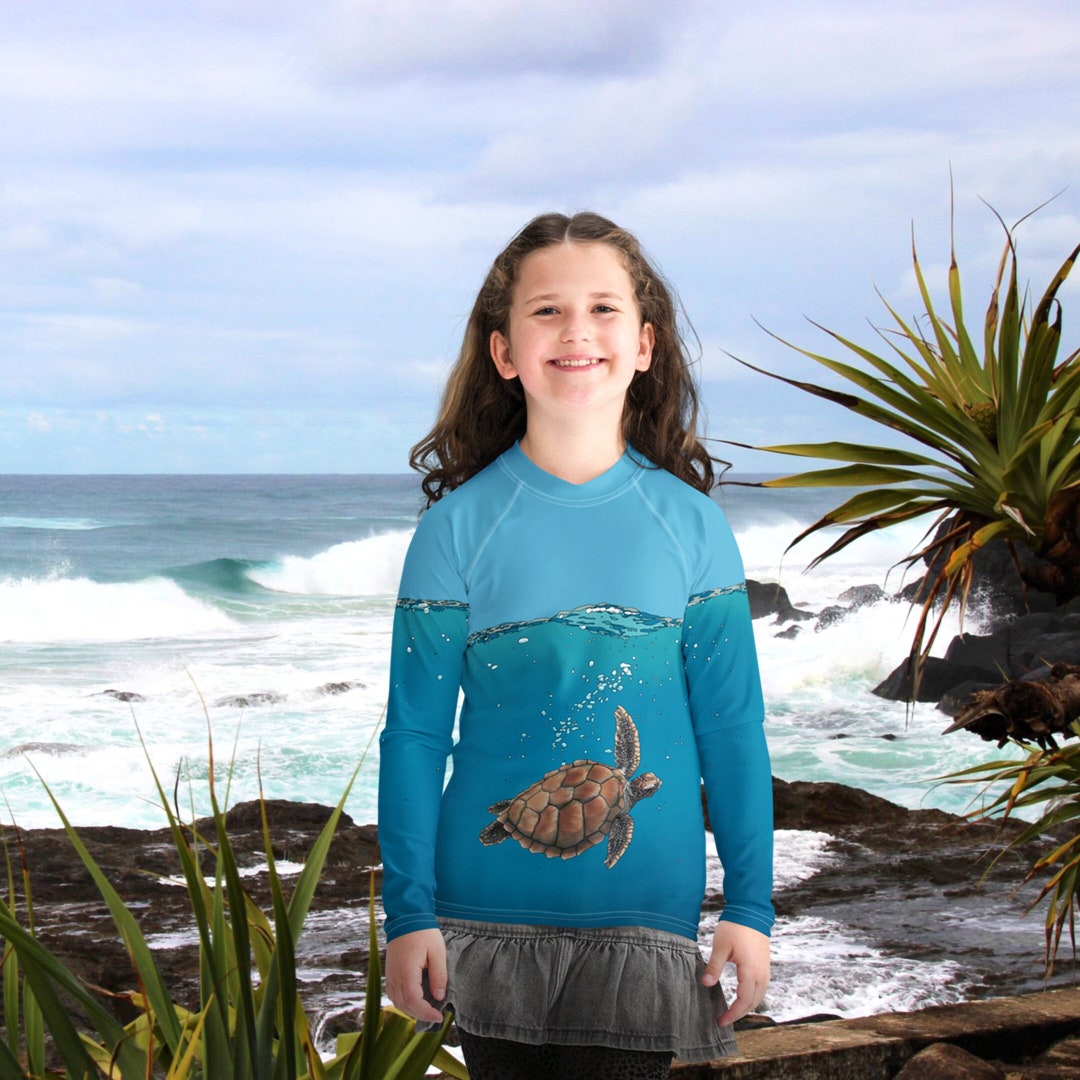 Turtle Rash Guard for Kids & Youth, Sunguard Shirt, UPF 50+ Longsleeve ...