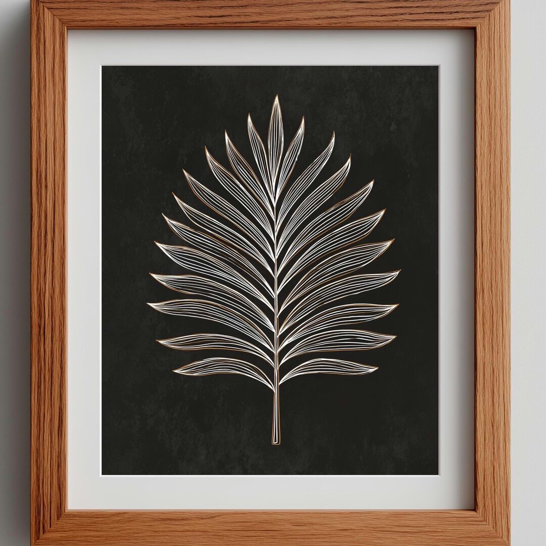 Modern Minimalist Palm Frond Printable - Elegant Tropical Wall Art ...