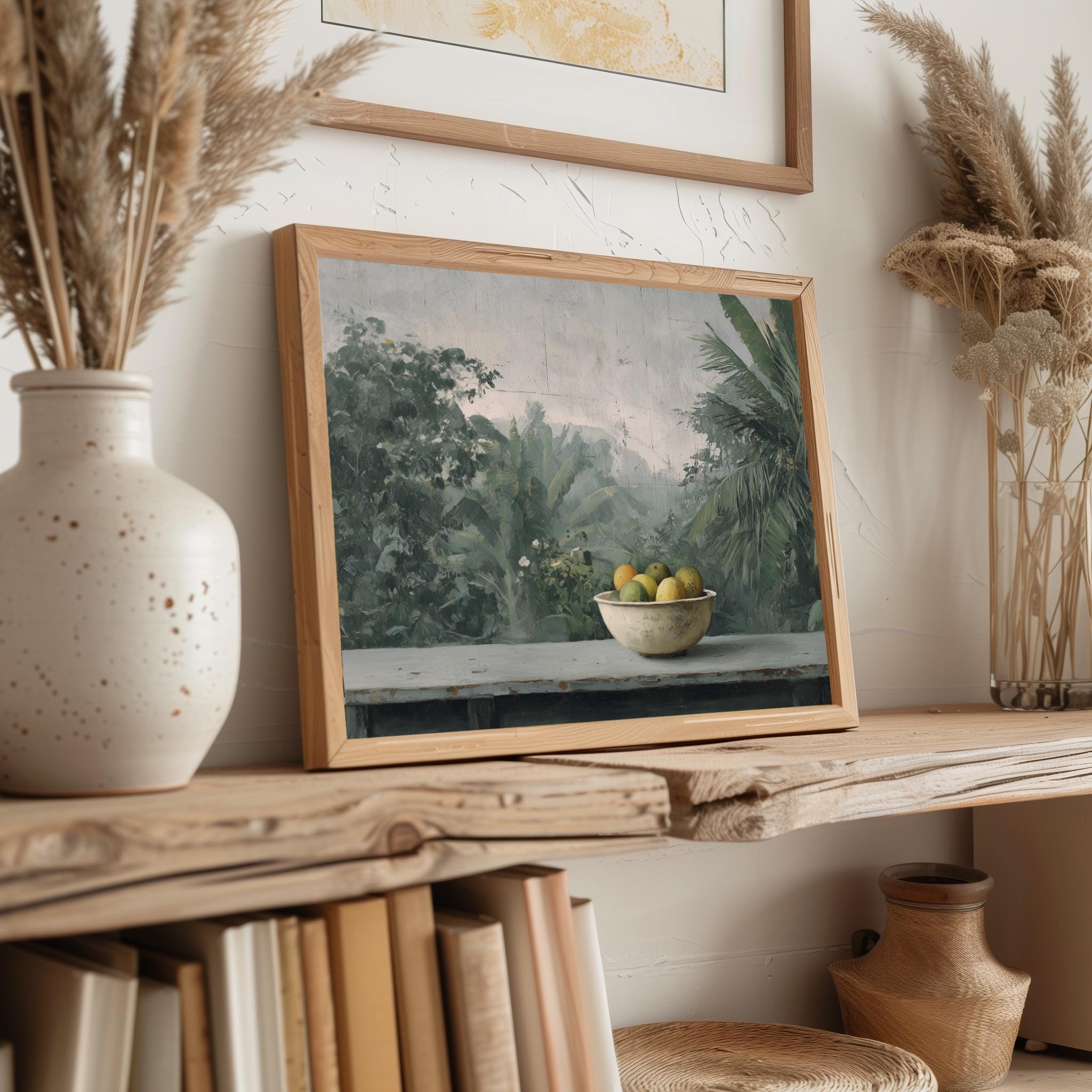 Rustic Japandi Printable Tropical Fruit Painting - Neutral Still Life ...