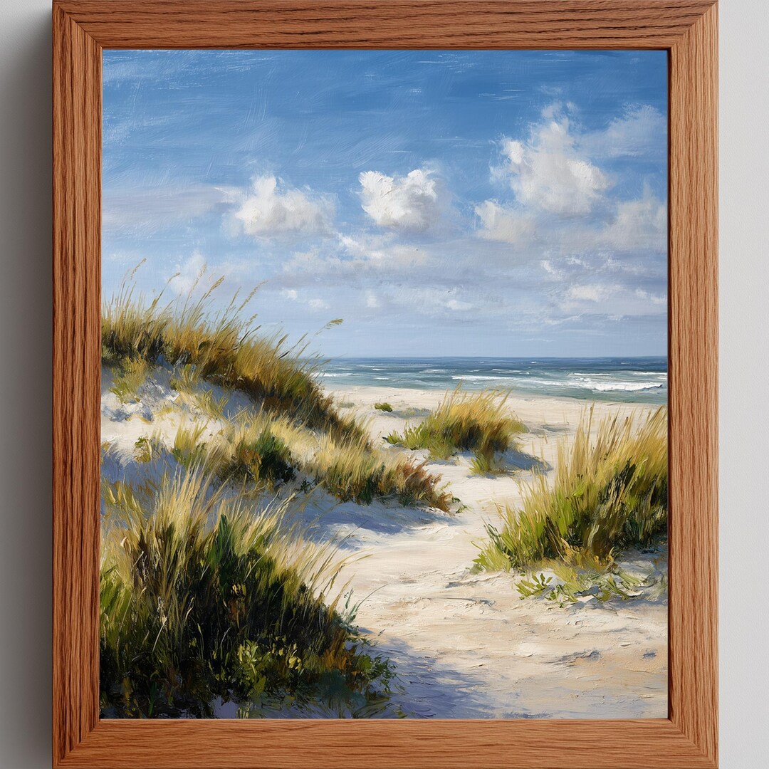 Printable East Coast Beach Landscape - Coastal Summer Seascape Art ...