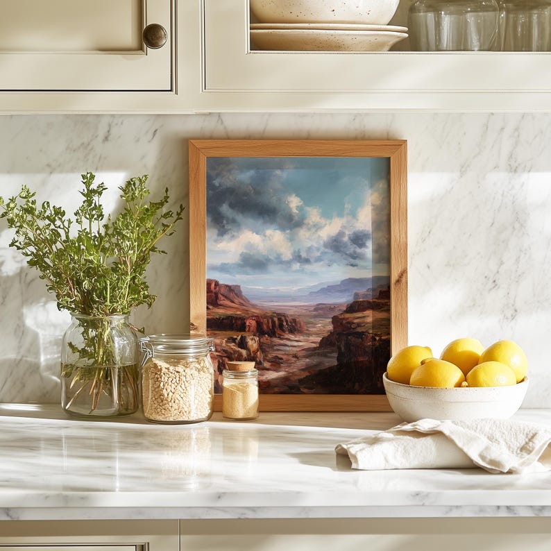Printable Moody Utah Canyon Landscape Art, Rustic Southwestern Scene ...