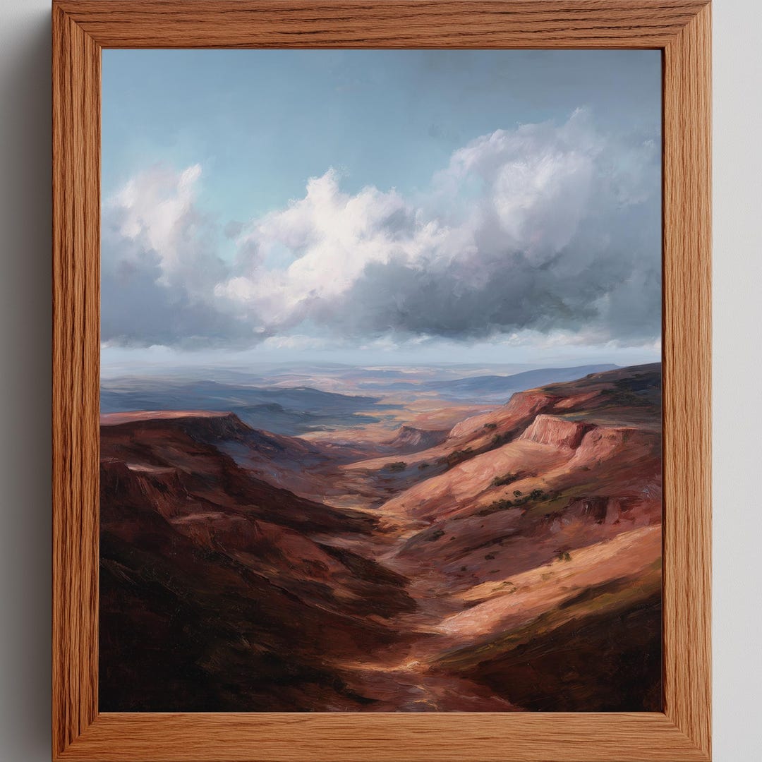 Rustic Utah Canyon Landscape - Printable Red Rock Cliffs Art, Dramatic ...
