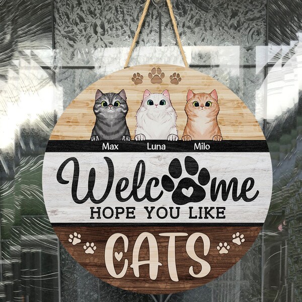 Cat Welcome Sign - Etsy