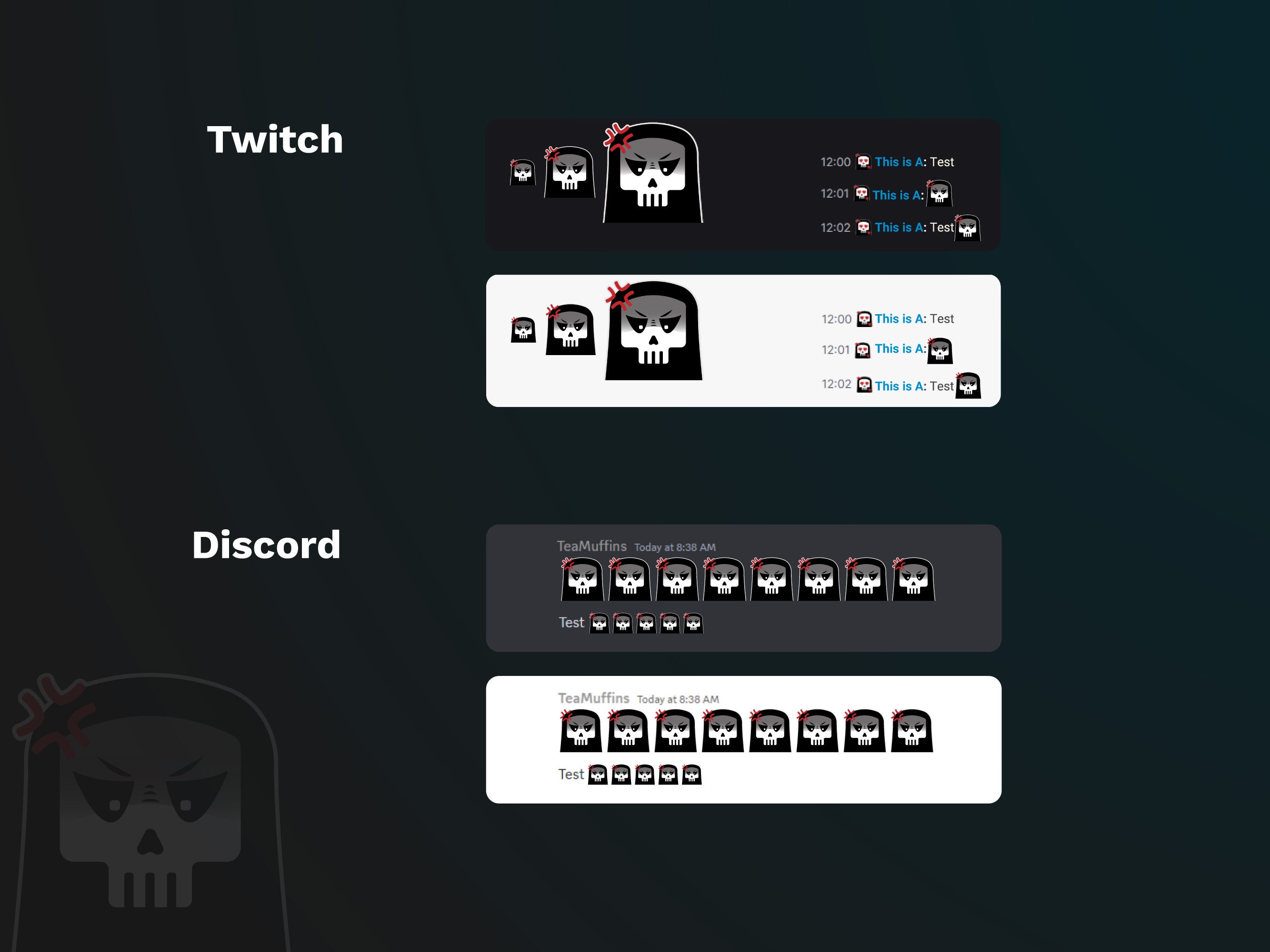 Angry Reaper Emote for Twitch and Discord | Annoyed Skull Emoji - Etsy