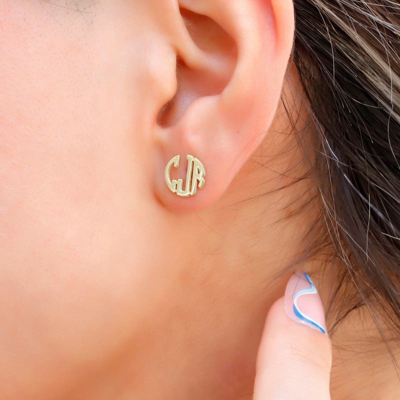 Monogrammed Earring - Etsy