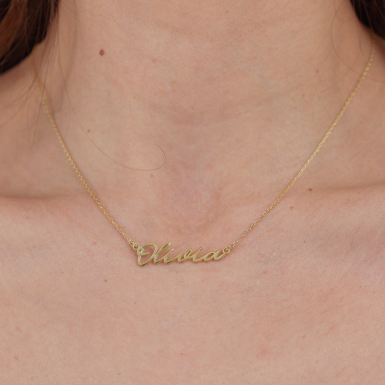 Personalized Real Gold Name Necklace, Custom 8K, 14K, 18K Solid Name ...