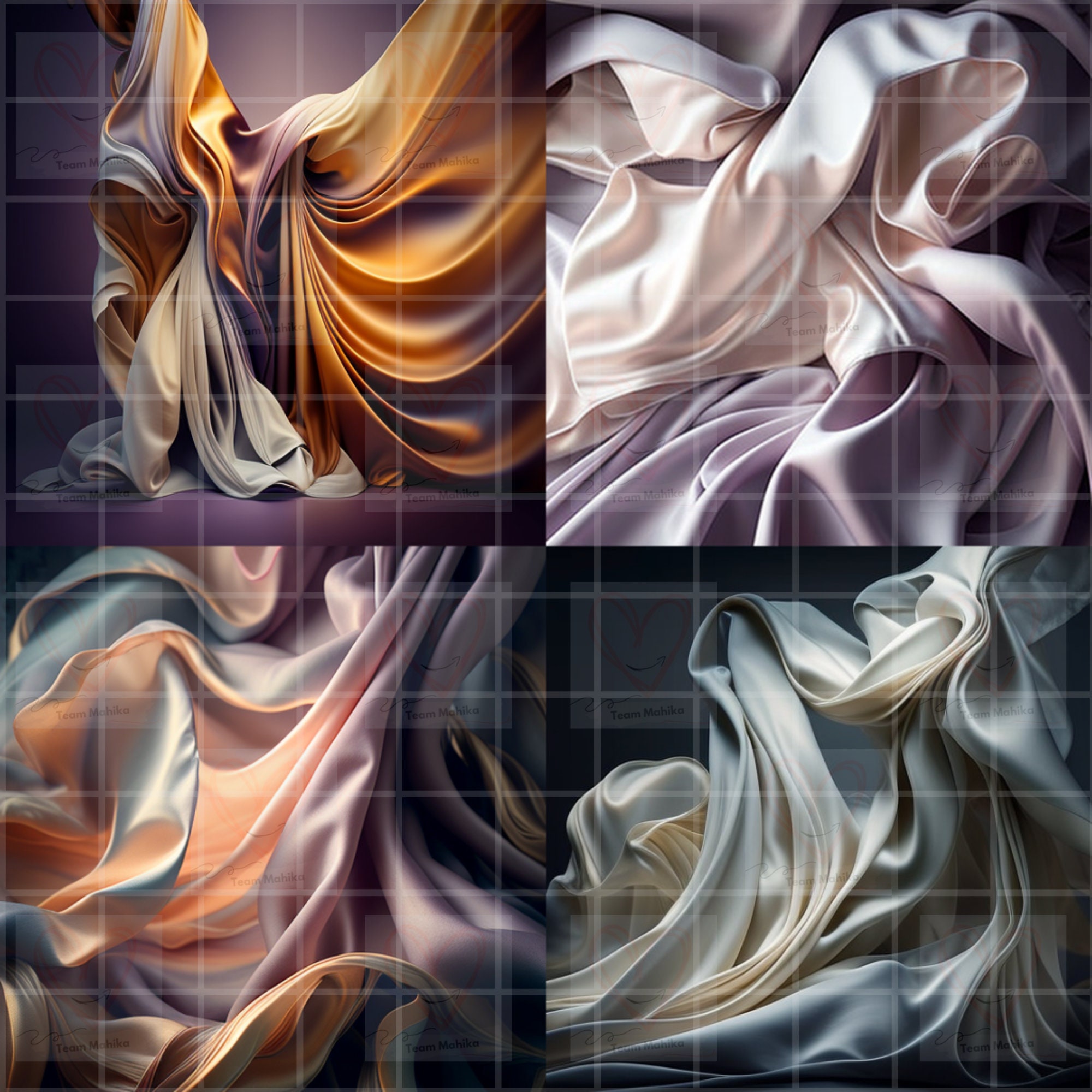 Flowing Silk Digital Backdrop Overlays, Silk Digital Backdrops for ...