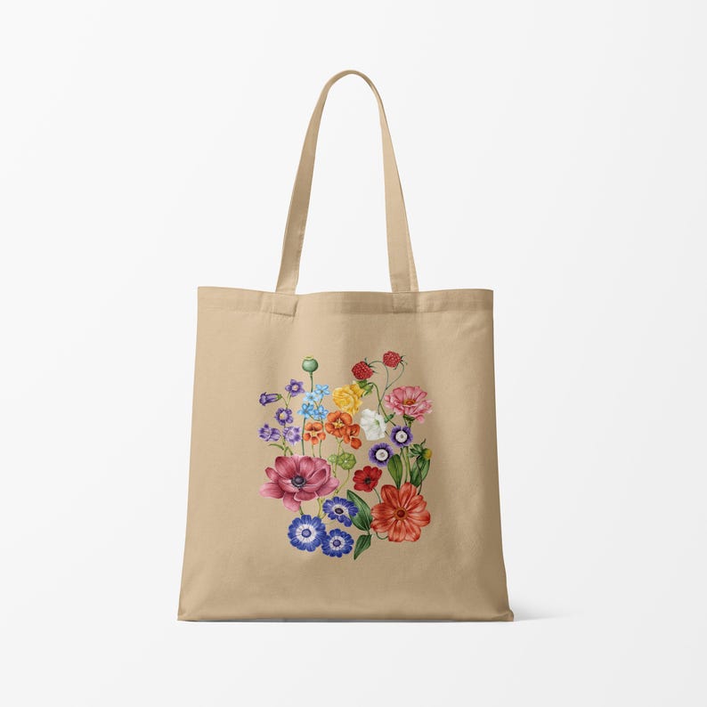 Flower Medley Eco Tote Bag | Organic Cotton Reusable Bag | Nature ...