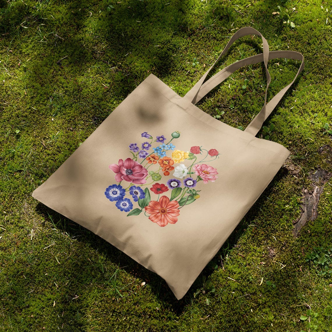 Flower Medley Eco Tote Bag | Organic Cotton Reusable Bag | Nature ...