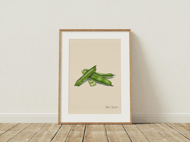 Beans Wall Art Print Light Beige Background – Botanical Kitchen Decor ...