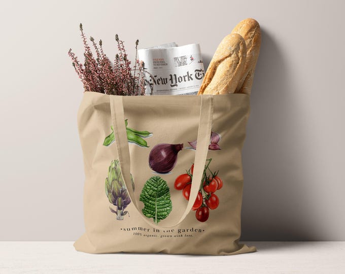 Artichoke Vegetable Eco Tote Bag | Organic Cotton Reusable Bag | Nature ...
