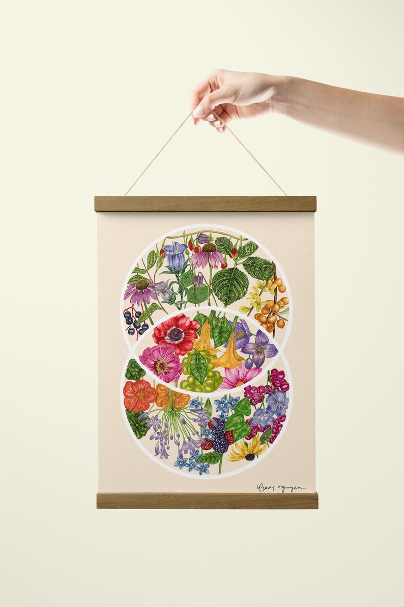 Garden Study – Vesica Pisces Botanical Watercolor Art Print ...