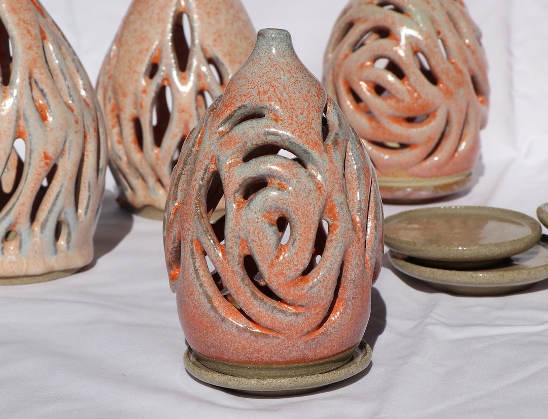 Wind Swirls, Luminary Handmade Ceramic Lantern - Etsy