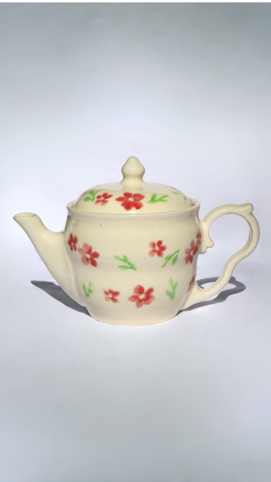 Teapot, Handmade Ceramic, Floral Cottage - Etsy