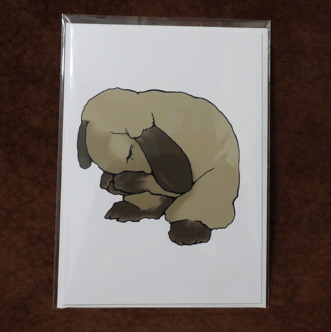 Praying Lop-eared Rabbit - 5" X 7" - Cute Holland Lop Bunny Card, Blank ...