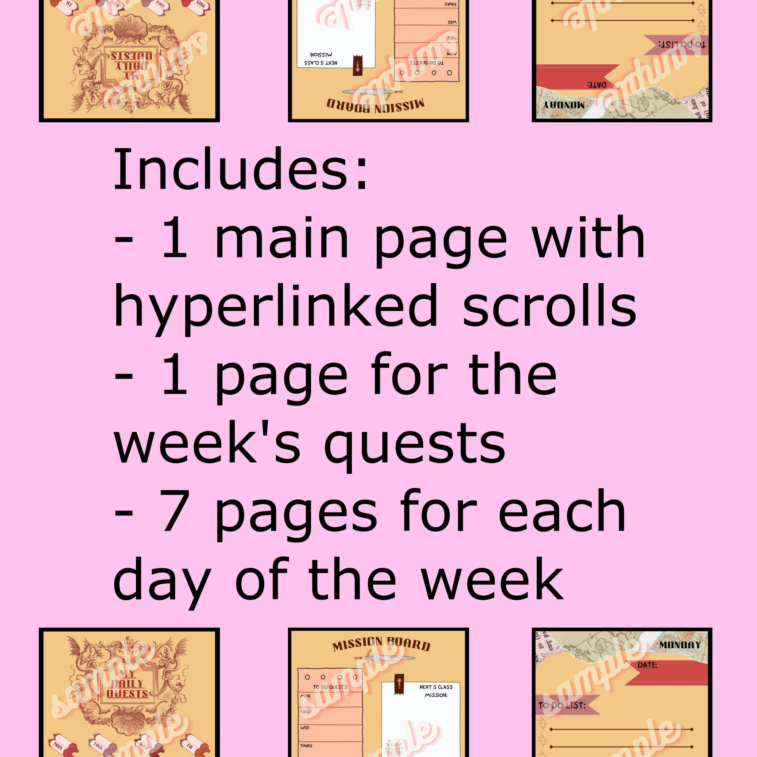 Fantasy RPG Themed Daily Digital Planner - Etsy