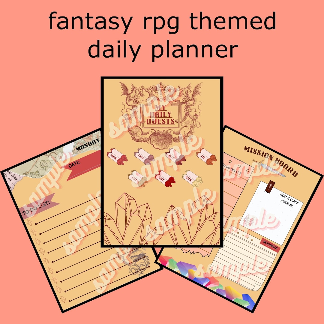 Fantasy RPG Themed Daily Digital Planner - Etsy