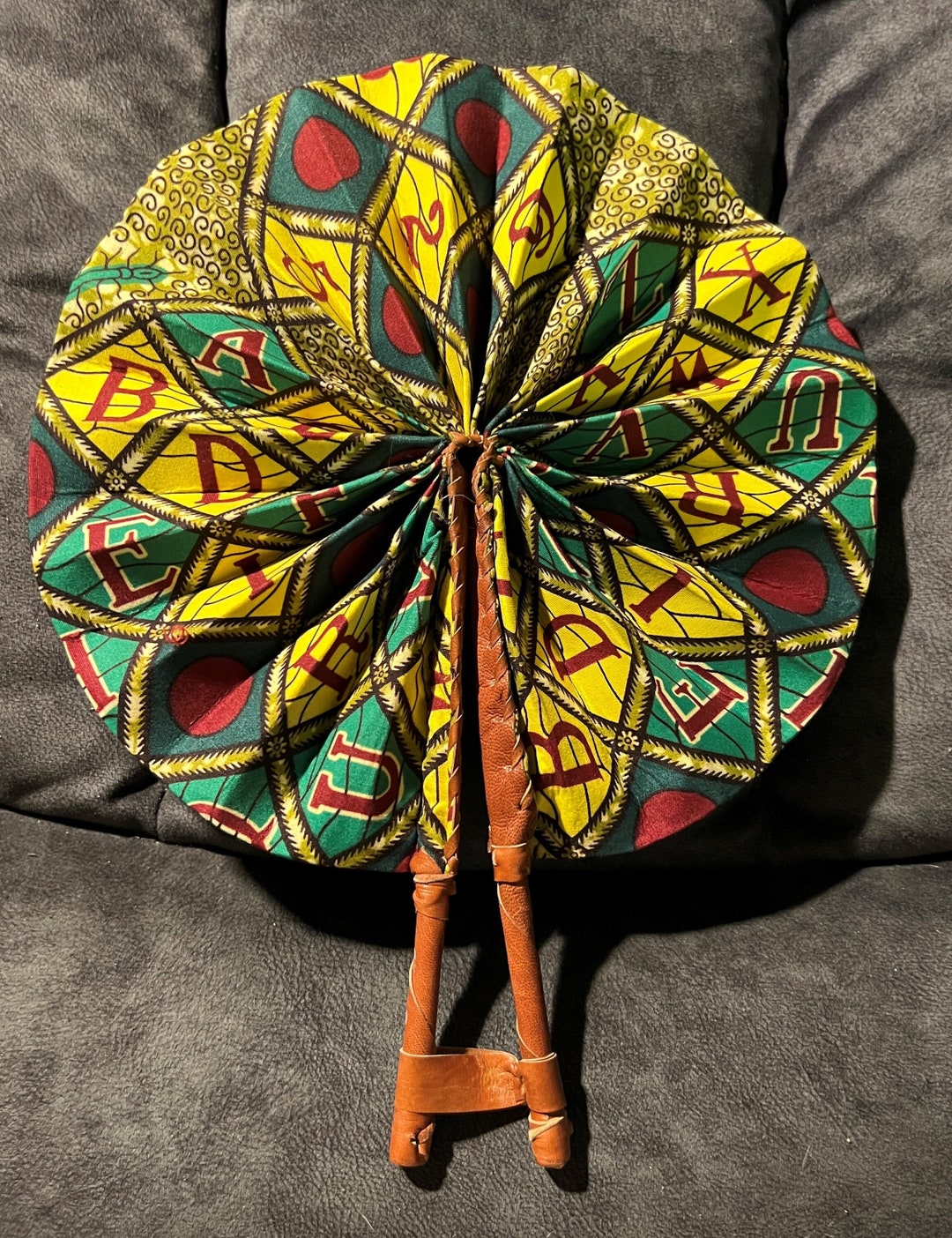 African Fans With Genuine Leather - Etsy