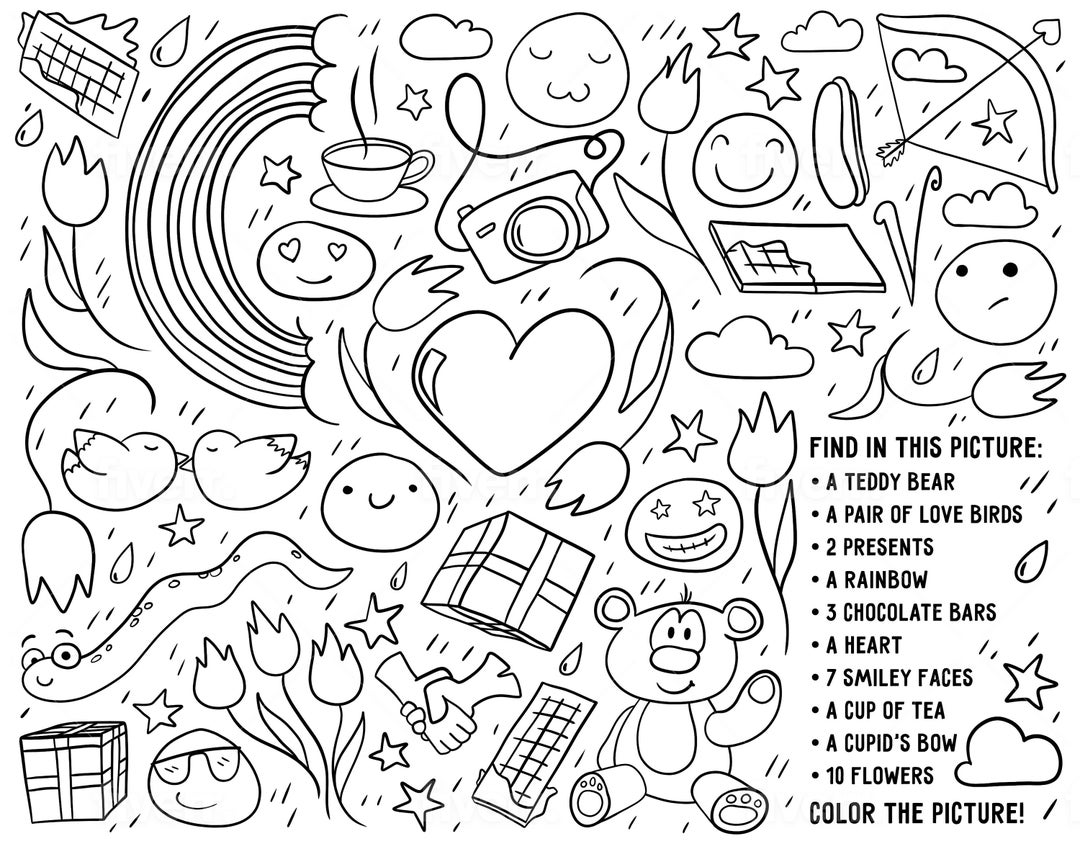 Valentine's Day Search & Find Activity for Kids - Etsy