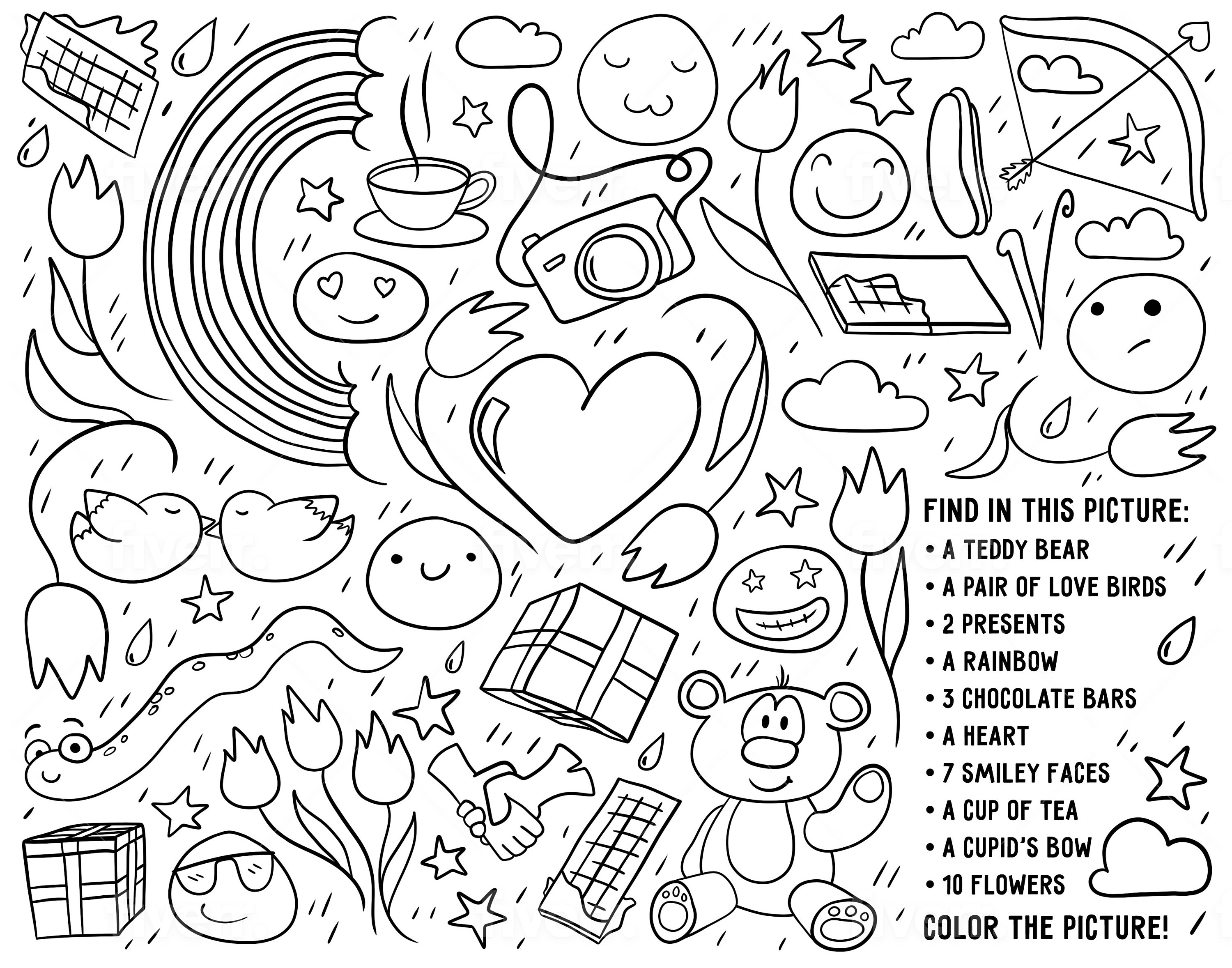 Valentine's Day Search & Find Activity for Kids - Etsy