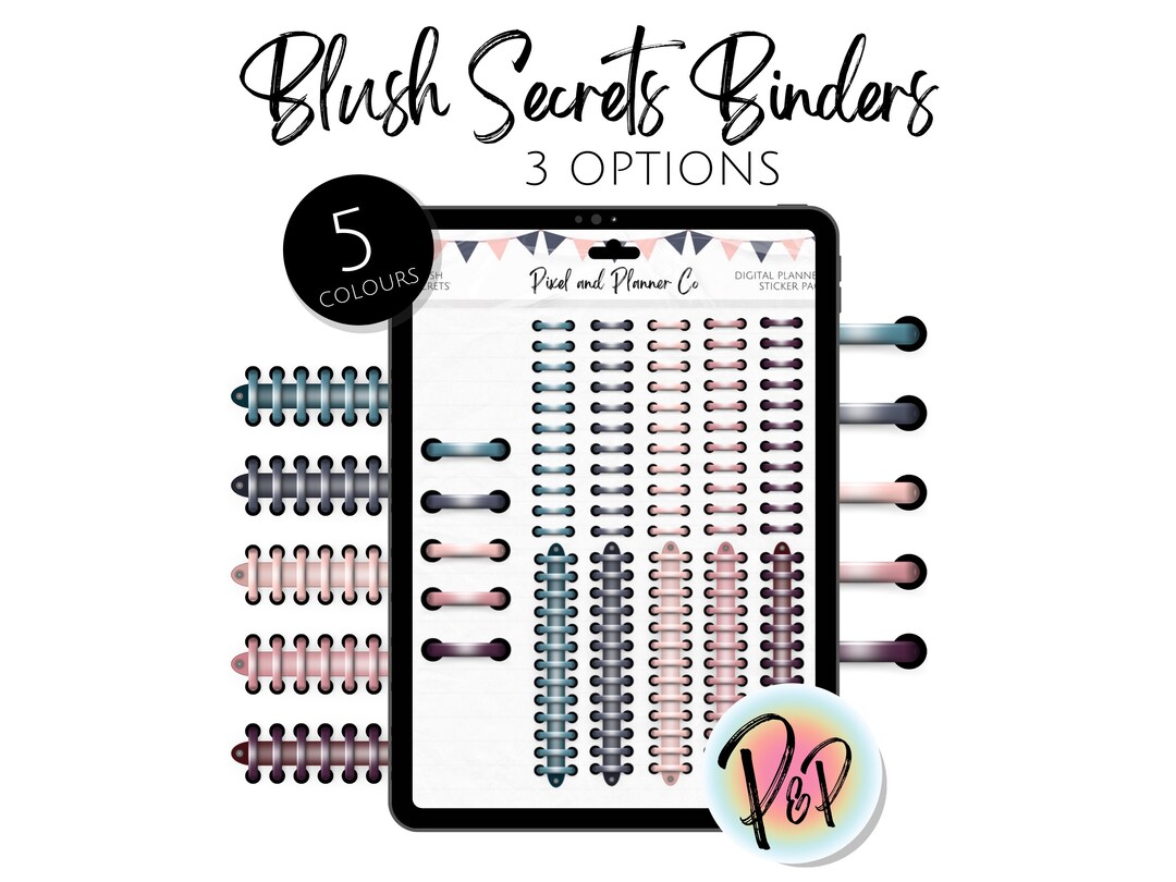 Digital Binder Rings Planner Rings Png's Goodnotes Files Blush Secrets ...