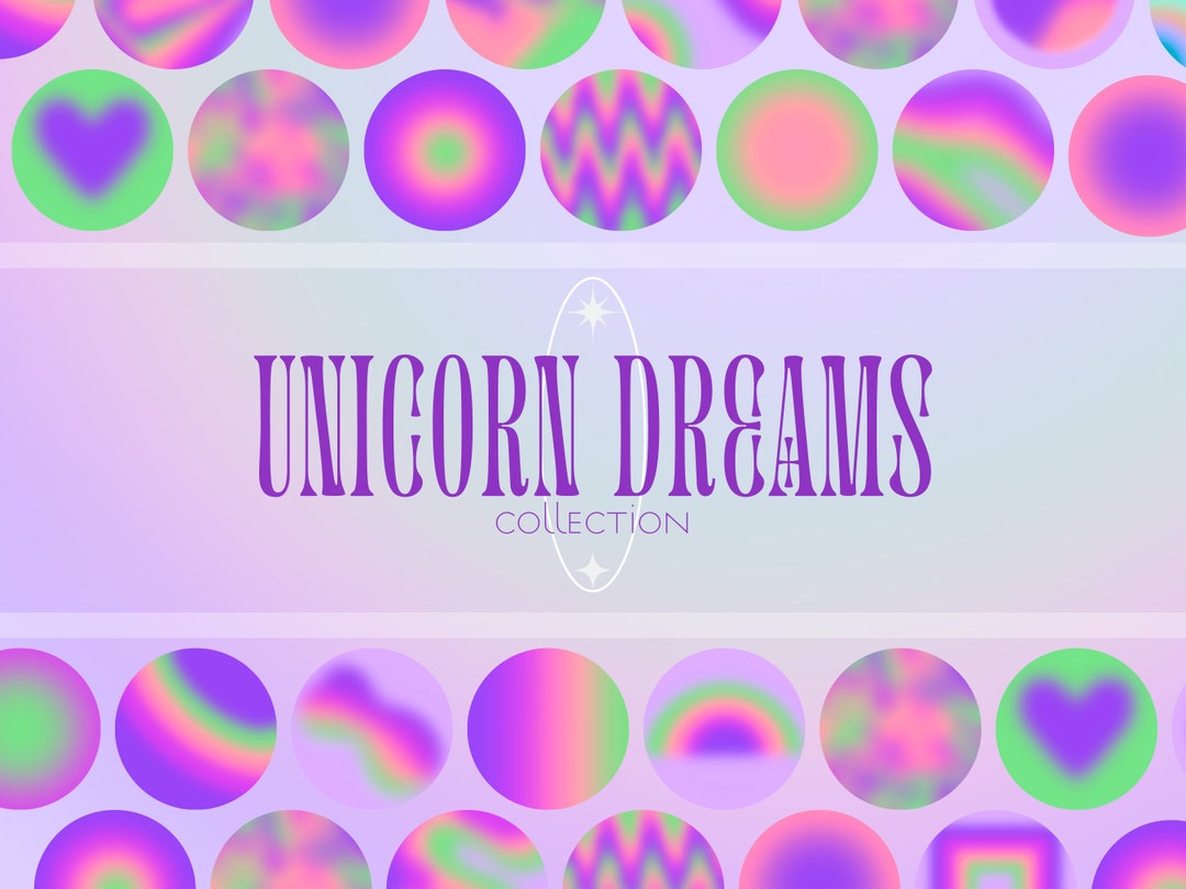 Neon Rainbow Gradient Png's 'unicorn Dreams' Collection Social Media ...