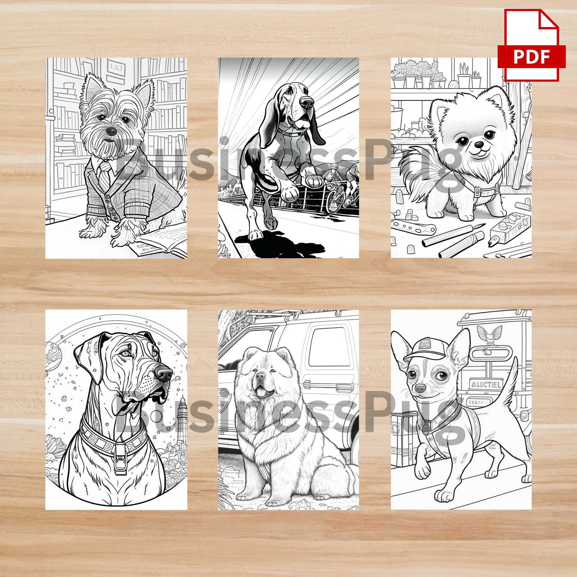 30 PRINTABLE Businesspug Coloring Pages of Dogs Doing Work | Printable ...