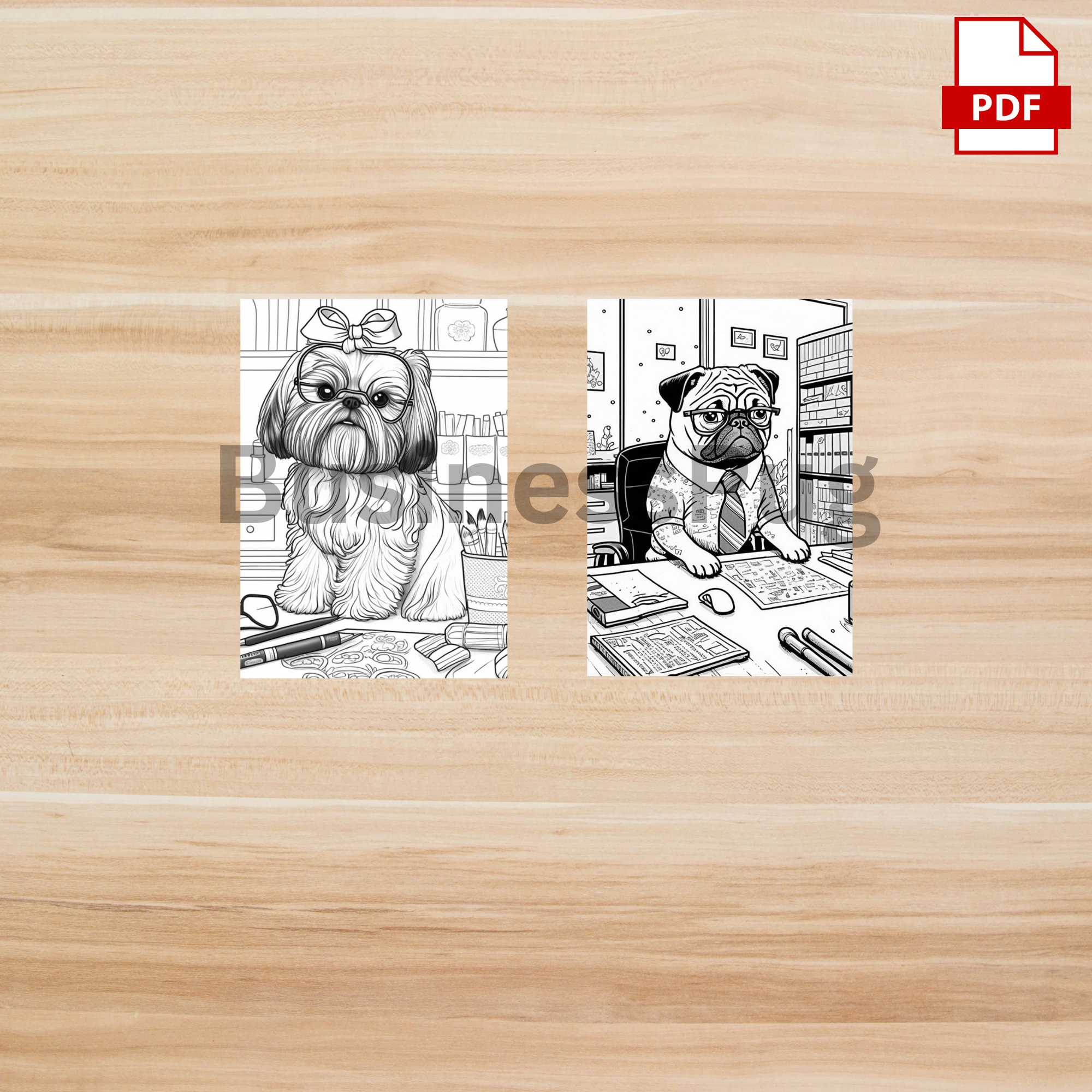 30 PRINTABLE Businesspug Coloring Pages of Dogs Doing Work | Printable ...