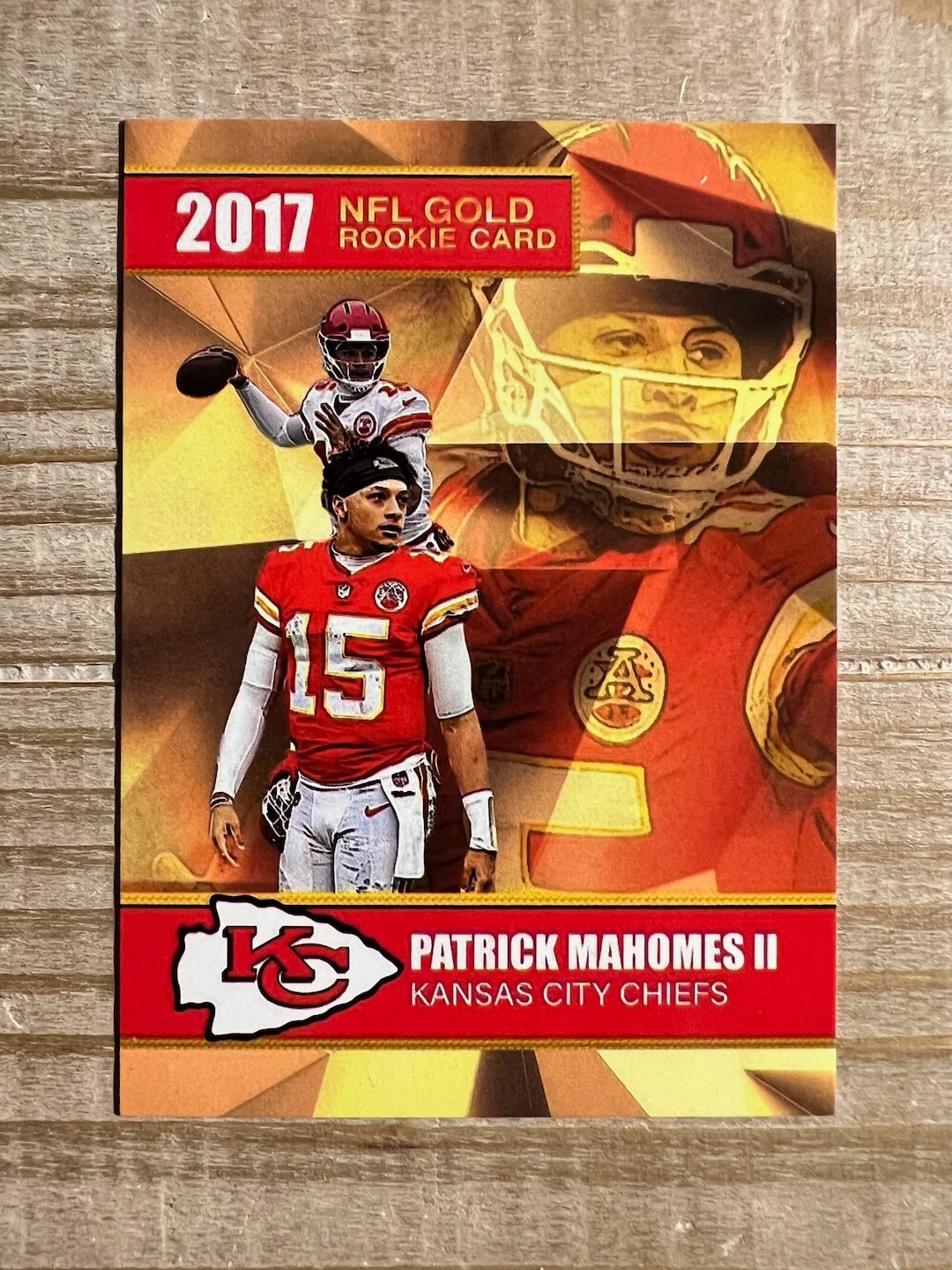 Patrick Mahomes 2017 NFL Gold Rookie Card Kansans City Chiefs Mint ...