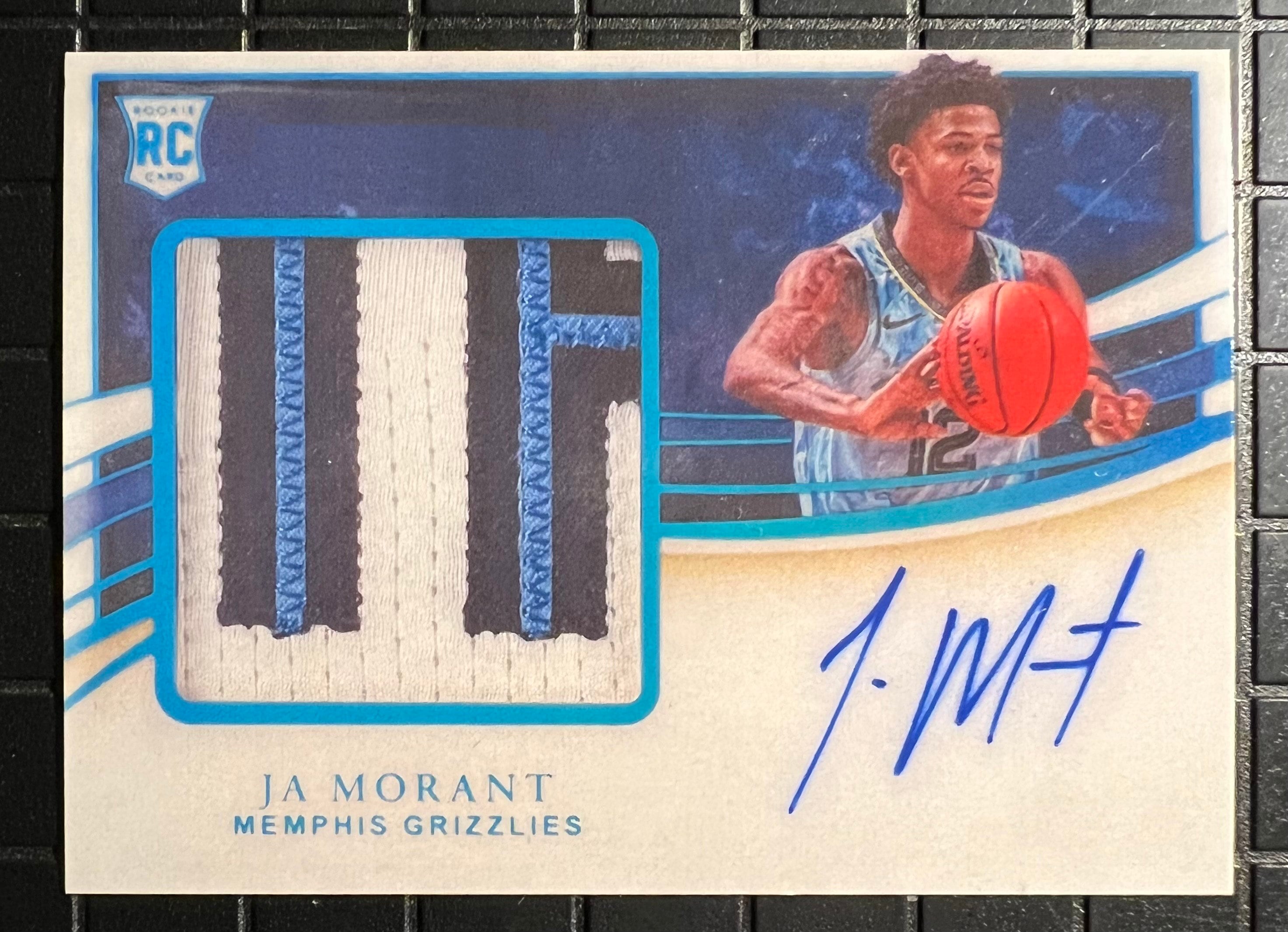 Ja Morant 2020 Autograph Facsimile Printed Patch Rookie RP Card Memphis ...