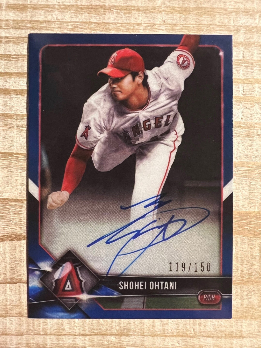 Shohei Othani 2018 Blue Autograph Facsimile RP Rookie Card pitching ...
