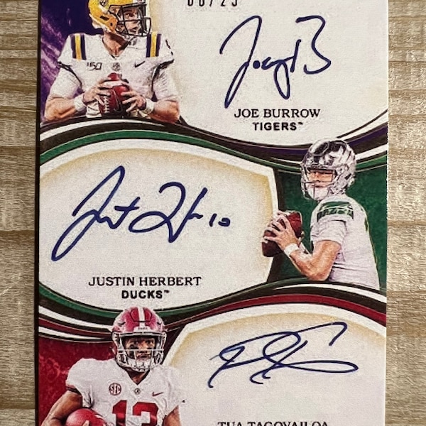 Joe Burrow Autographed Rookie Card - Etsy