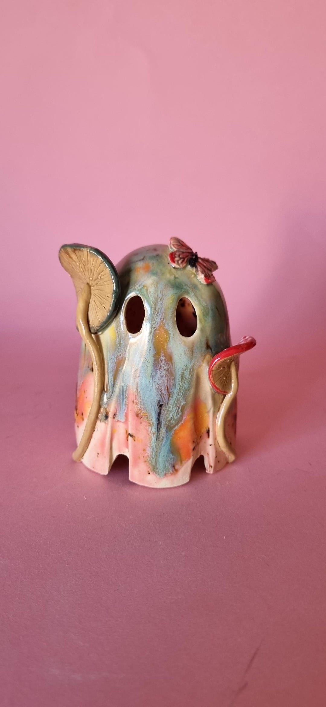 3.5in Large Ceramic Sheet Ghost Boo With Ethereal Sunset Glaze, 2 ...