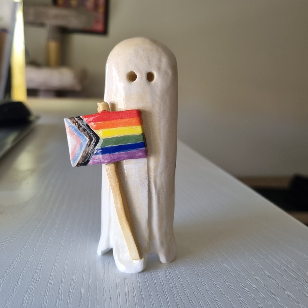Rainbow Pride Boo the Gazed Ghost - Etsy