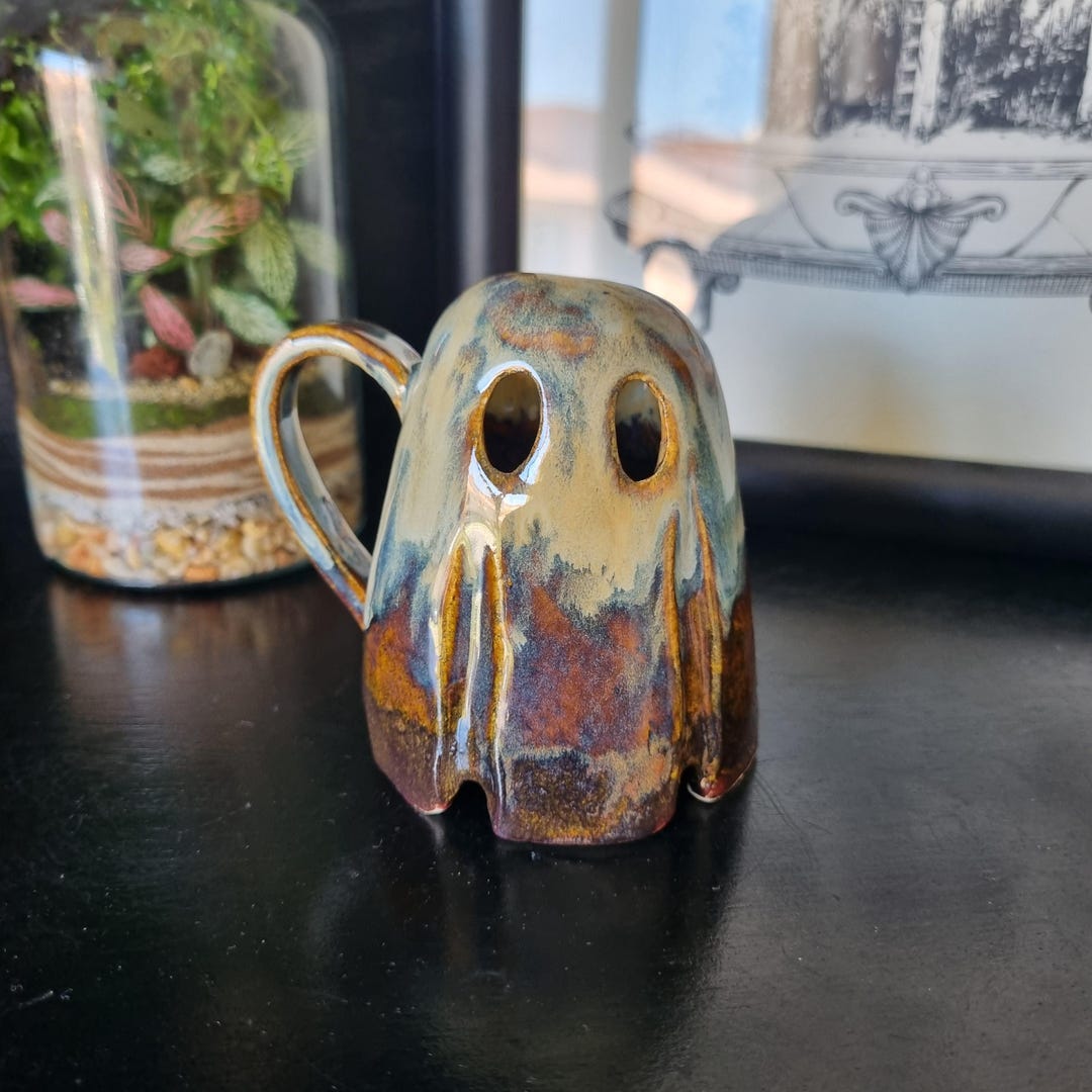 Earthen Stone Glaze Sheet Ghost Teacup - the Glazed Ghost - Etsy