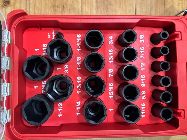 Custom PACKOUT Insert for Milwaukee 19pc 1/2" SAE Deep Impact Sockets ...