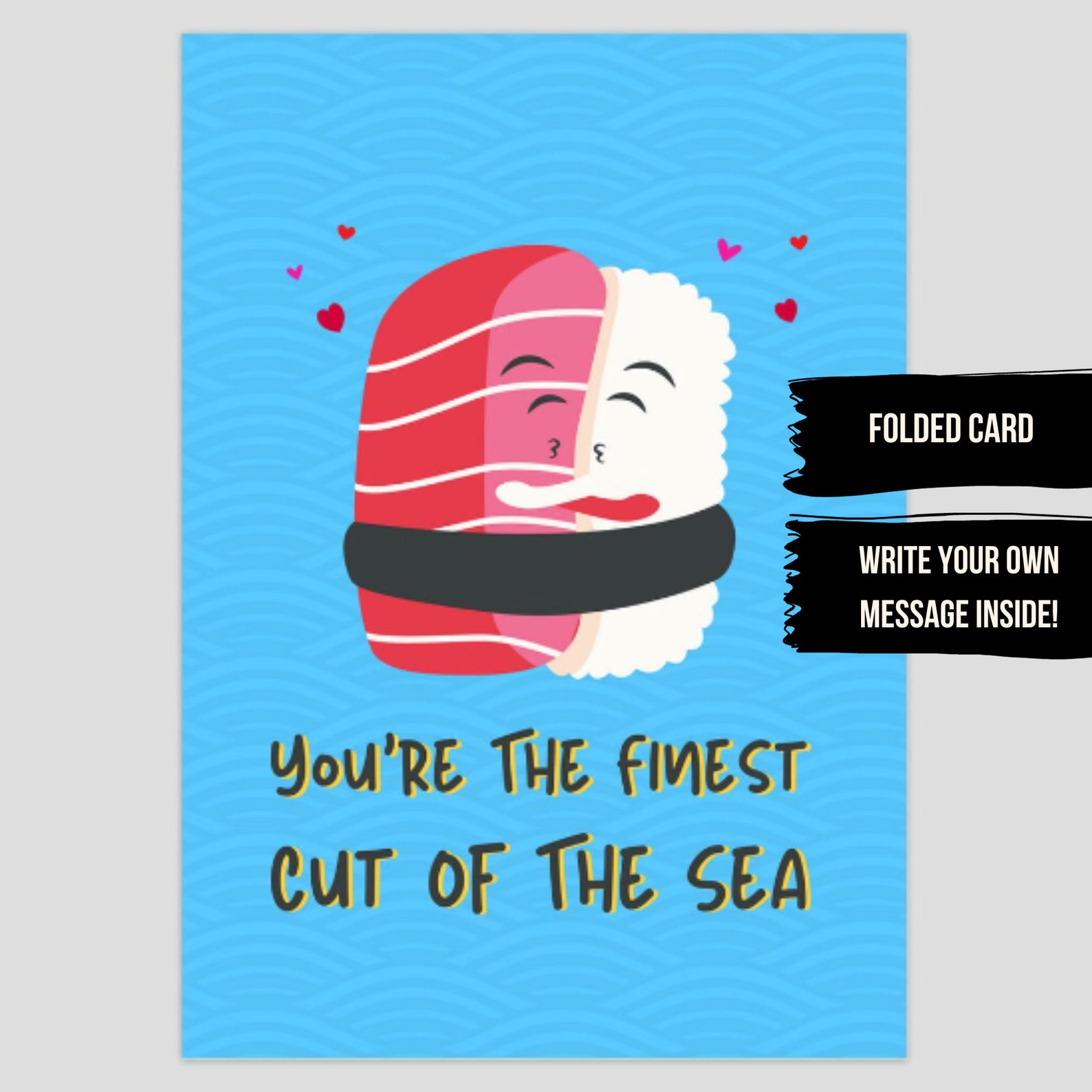 Sushi Valentines Card for Sushi Lovers, Funny Sashimi Card for ...