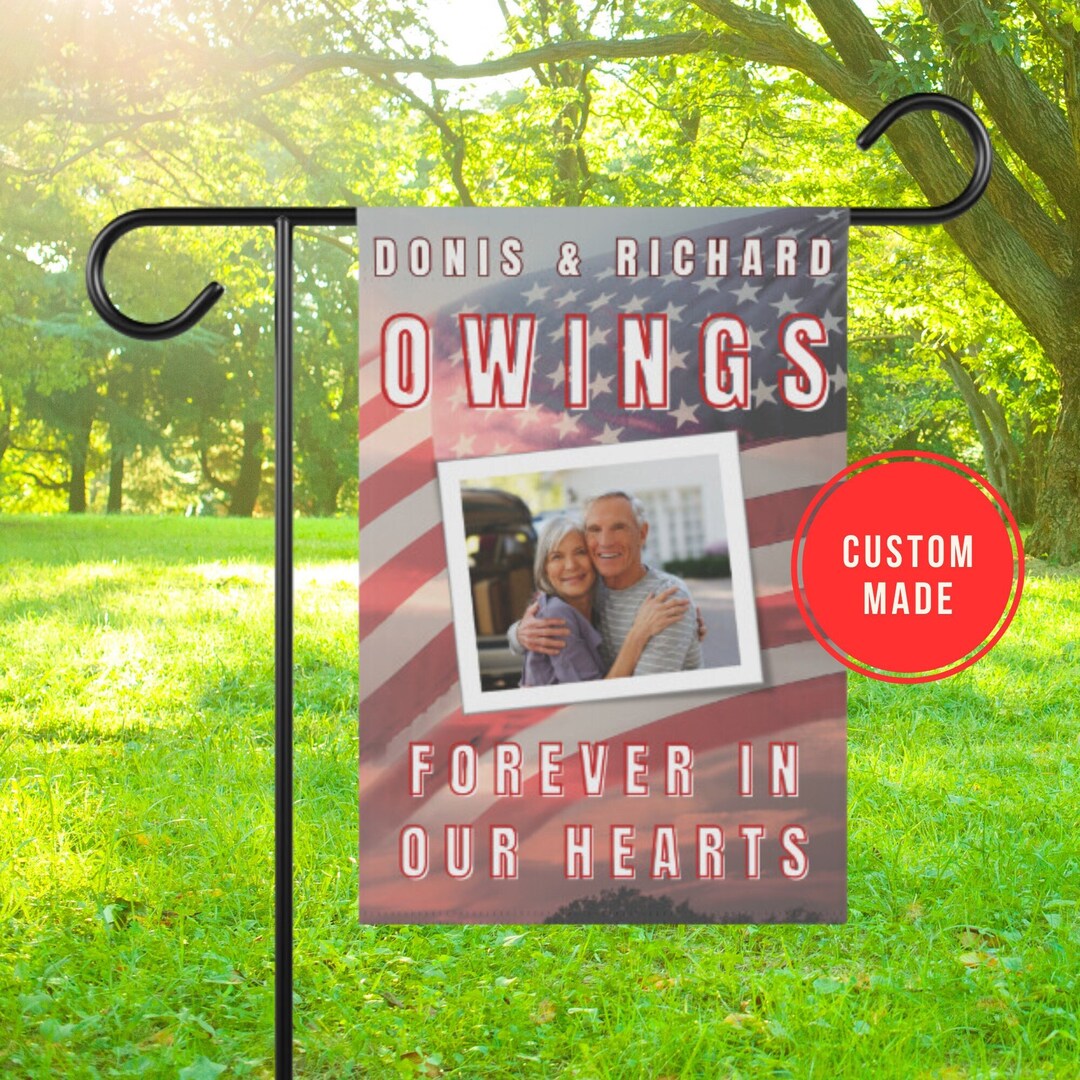 Custom American Memorial Flag, Custom Name and Picture Memorial Flag ...