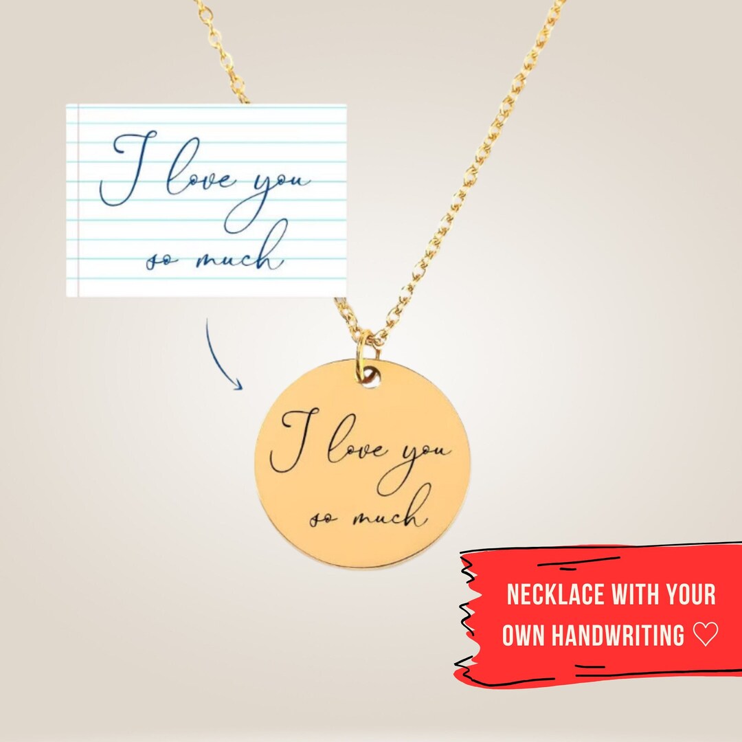 Custom Handwritten Necklace for Best Friend, Custom Pendant Necklace ...
