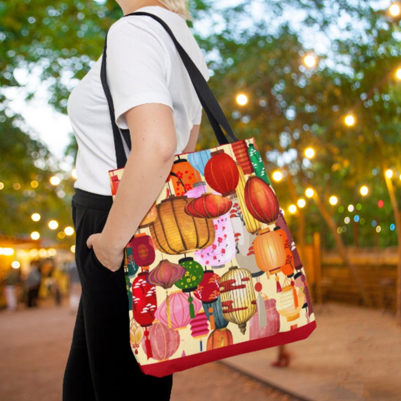 Hoi an Inspired Tote Bag for Lunar New Year | Chinese Lantern Tote Bag ...