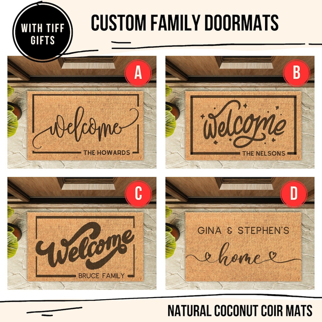 Custom Welcome Doormats With Family Names, Personalized Housewarming ...
