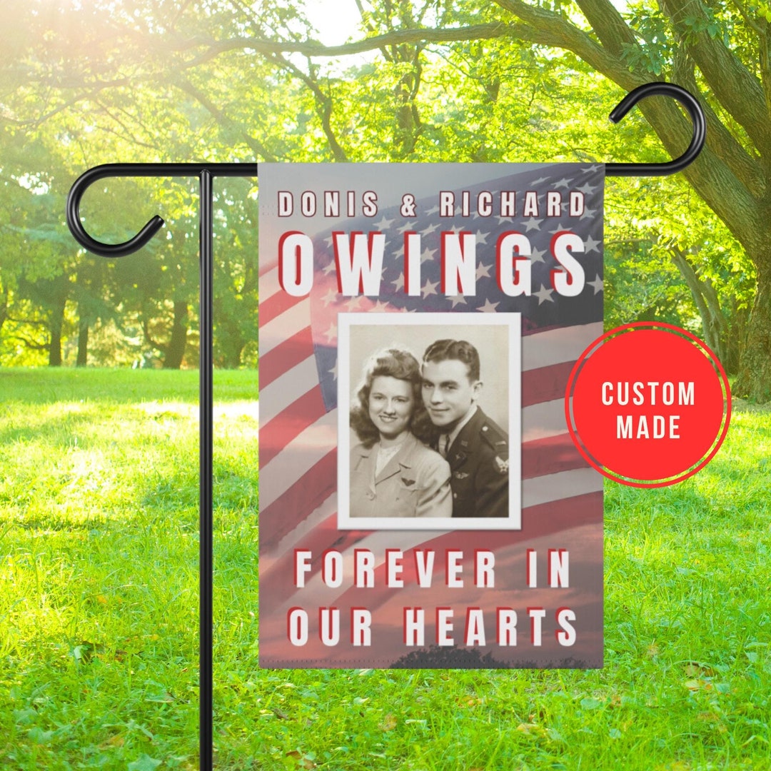 Custom American Memorial Flag, Custom Name and Picture Memorial Flag ...