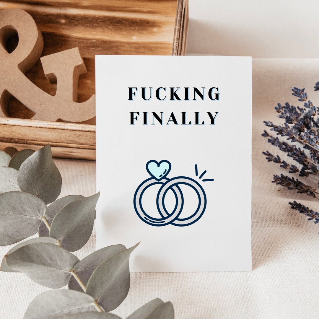 Fucking Finally Card, Funny Wedding Card, Minimalist Card, Wedding ...