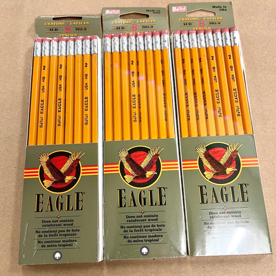 Berol Eagle Vintage HB 2 Pencils 8 Pack Unopened Rainforest Free - Etsy
