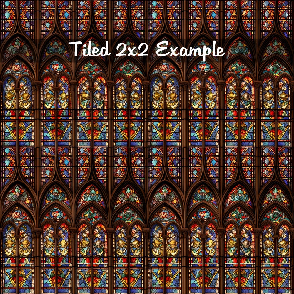 Gothic Stained Glass Windows Tileable Seamless Pattern - Etsy