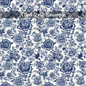 Blue & White Floral China Pattern Tileable Seamless Flower Pattern ...