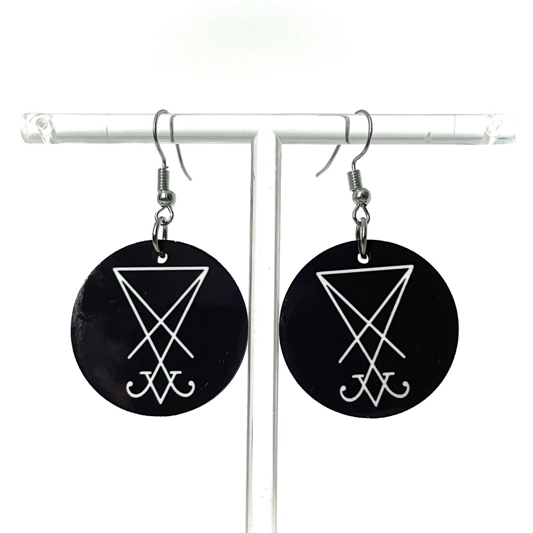 Lucifer Sigil Satanic Earrings Simple Minimalist Gothic Jewelry ...